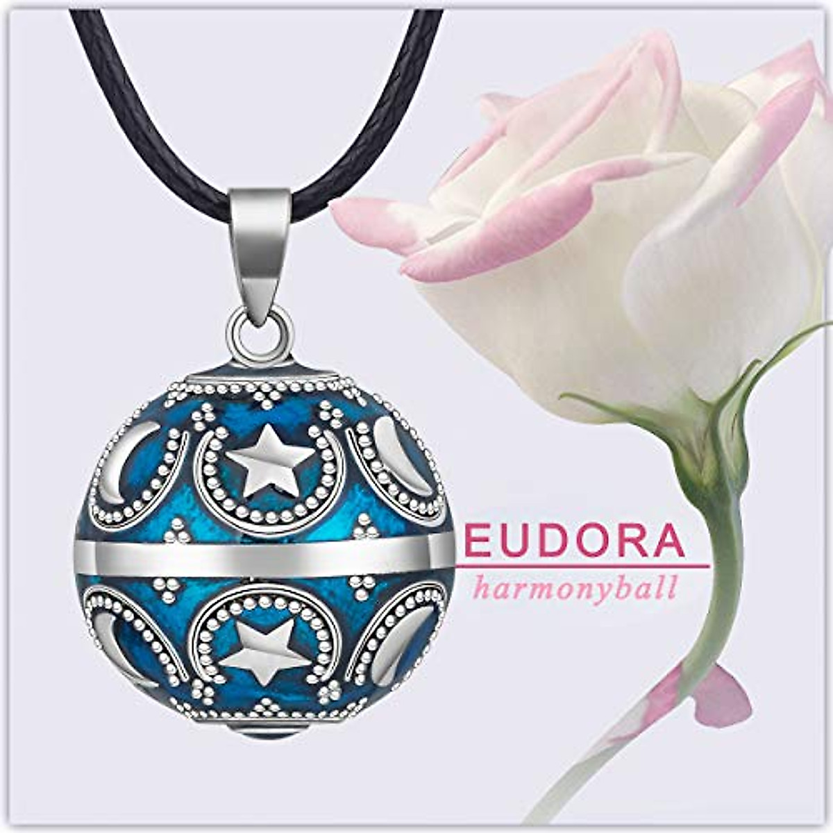 EUDORA Harmony Bola Moon Star Music Chime Ball Pendant Angel Caller Necklace for Pregnant Woman