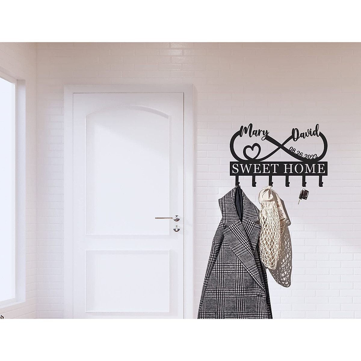 Personalized Metal Infinity Key Hooks, Key Holder for Wall, Personalized Key Rack for Wall, Personalized Metal Key Holder for Wall, Key Wall Holder ,Wedding Gifts for Couple