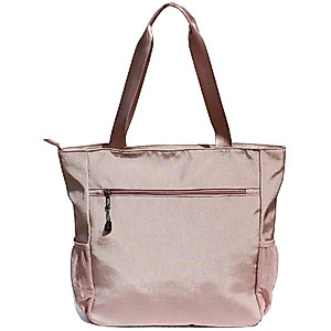 ESVAN Original Floral Water Resistant Large Tote Bag Shoulder Bag for Gym Beach Travel Daily Bags Upgraded ([Z] Pink Flower)