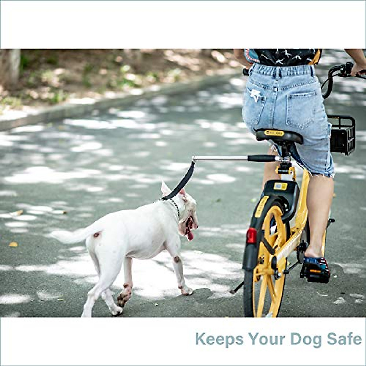 Unicam Retractable Bicycle Dog Leash, Hands Free Bike Leash for Pet Dogs, Safety Dog Bike Leash Fit for Outdoor Exercise, Dog Walking Essentials, Easy to be Installation and Removal.