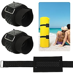2Pcs Floating Water Mat Straps with Pad Protectors, Water Pad Storage Straps with Elastic and Anti-Slip Strips, Reusable Metal Buckle Nylon Cinch Securing Straps for Most Water Pad Mats (90 inch)