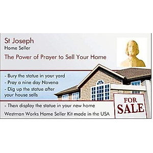 Westmon Works St Joseph Statue for Selling Homes with Instruction Card and Novena Prayer Complete Kit