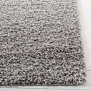 SAFAVIEH Athens Shag Collection 8' x 10' Light Grey SGA119F Non-Shedding Living Room Bedroom Dining Room Entryway Plush 1.5-inch Thick Area Rug