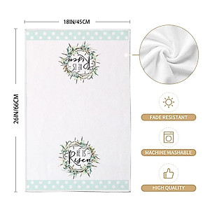 Easter Kitchen Towels for Easter Decor Peppermint Green Truck Dish Towels 18x26 Inch Ultra Absorbent Bar Drying Cloth Happy Easter Hand Towel for Kitchen Bathroom Party Easter Decorations Set of 2