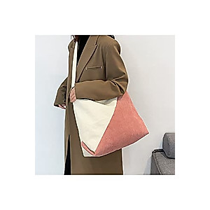 Ulisty Women Large Capacity Corduroy Tote Bag Casual Messenger Bag Hobo Bag Crossbody Bag Shoulder Bag Handbag black