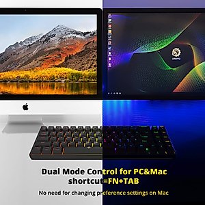 DREVO Calibur V2 TE RGB 60% Wired Mechanical Gaming Keyboard, 71-Key Small Compact, Work for PC/Mac, Detachable USB Type-C, Outemu Brown Switch, Black