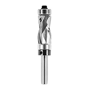 SpeTool Carbide Compressiom Flush Trim Router Bit Top & Bottom Bearing 1/2 inch Cutting Dia with 1/4 inch Shank Pattern Template Woodworking Tool