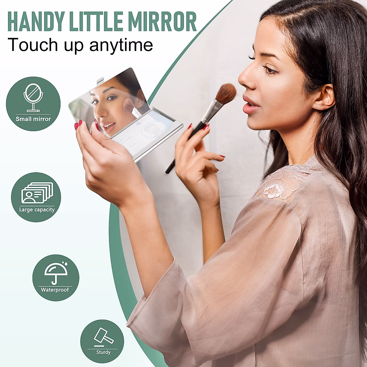 Swooflia Business Card Holder Case Wallet for Women Metal Retro Flower Slim Pocket Purse Square Card Cases Cute For Realtors Real Estate Agents