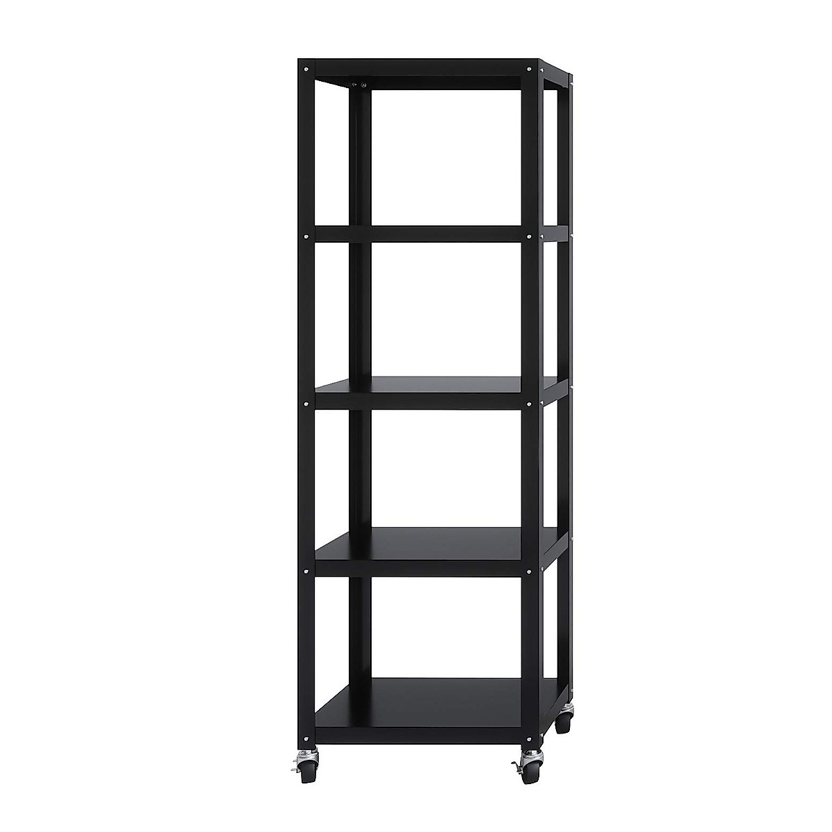 Space Solutions RTA 72-inch High Mobile 5-Shelf Metal Bookcase Black