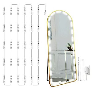 LPHUMEX Hollywood Glam Led Vanity Lights Kit, 14ft Dimmable Mirror Lights, Full Body & Bathroom Lighting, Plug in Floor Light with Power Supply (Mirror not Inlcuded)