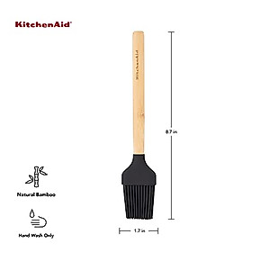 KitchenAid Bamboo Pastry Brush, 8.7-Inch, Black