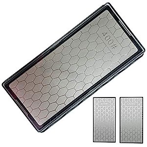Double-sided Diamond Sharpening Stone,YCAMMIN Knife Sharpener Stone diamond sharpener Honeycomb Surface Plate with Non-slip Base for Scissors Knives Outdoor Kitchen Sharpen Tools (400/1000 Grit)