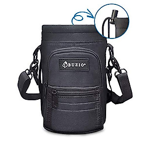 BUZIO Water Bottle Holder Carrying Pouch for 64 oz Bottles - Carry, Protect and Insulate Your Flask with This Military Grade Carrier an Adjustable Padded Shoulder Strap