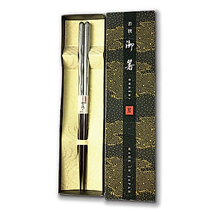 Premium Japanese Chopsticks Reusable [ Made in Japan ] Traditional Lacquer Art Wooden Chopsticks C (Light Drops SV(MK011))