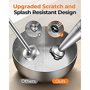 KOIOS Immersion Blender, 1100W Trigger Variable Speed Hand Blender, 5-in-1 Immersion Blender Handheld, Anti-scratch Stick Blender with Chopper, Whisk, Beaker and Frother, Non-BPA