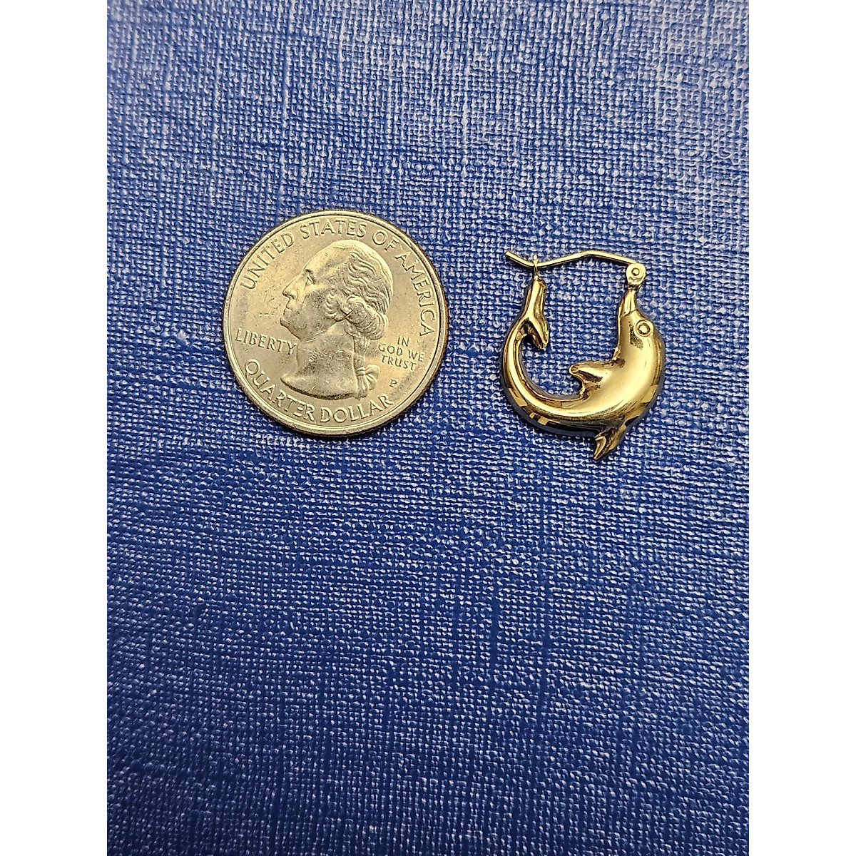 14k Yellow Gold Dolphin Hoop Earrings - 18x22 mm, 1.5gr.