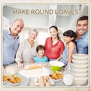 Irenare 10 Pcs Bread Banneton Proofing Basket Round Dough Sourdough Proofing Basket Rattan Bakery Baking Bread Bowl with Liner and Scraper Tool Set for Starter Gifts Professional Home Bakers (5 Inch)