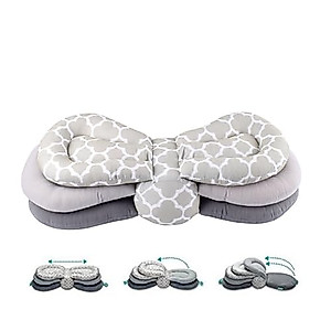 Multi-Function Breastfeeding Pillow Maternity Nursing Pillow- with Multiple Angle-Altering Layers Make Your Breastfeeding Easier, Gray