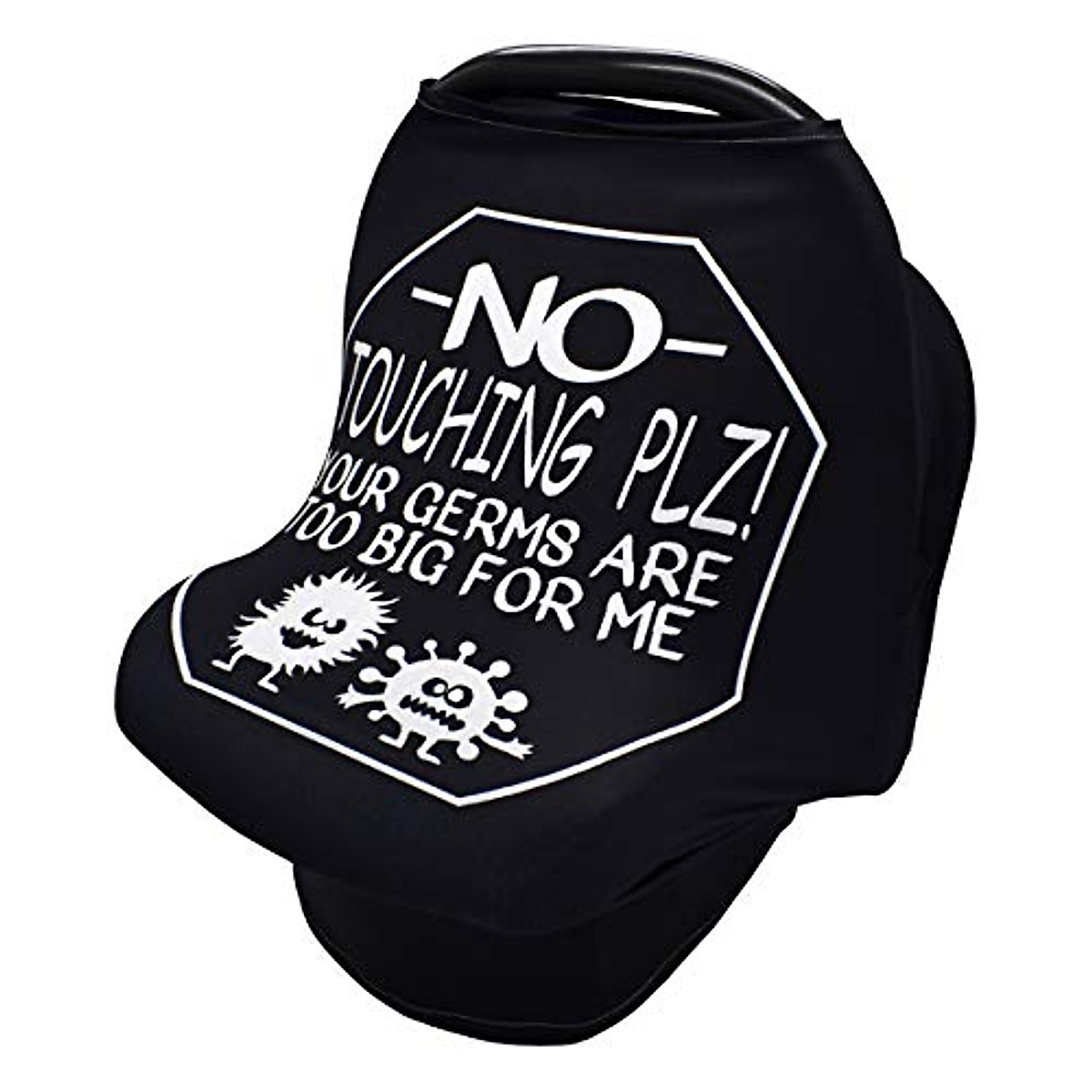 Baby Nursing Cover,Baby Car Seat Canopy,No Touch Sign Infant Stroller Cover Breastfeeding Cover,Soft Stretchy Nursing Cover Up for Baby (Black)