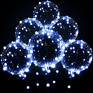 Light up led balloons, Wedding Decorations 10 set cold white 15pcs Transparent Light Balloons For Anniversary, House Party, Family Reunion, Birthday and Event Centerpieces(Cold White no battery)