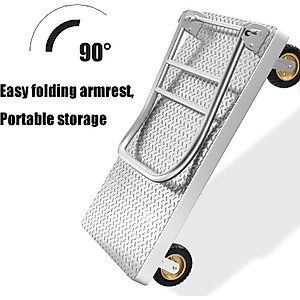 Platform Truck Platform Truck Steel Flat Handtruck with Wheels Folding Push Cart 120 * 80cm Flatbed Cart Load 600kg Moving Dolly Cart Reliable