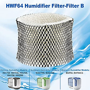 Cobectal HWF64 Humidifier Filter B Replacement for Sunbeam SCM1746, Compatible with Holmes HM1746 Bionaire Humidifiers,2 Pack