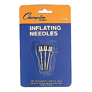 Champion Sports Nickel-Plated Inflating Needles for Electric Inflating Pump, 3 Needles/Pack
