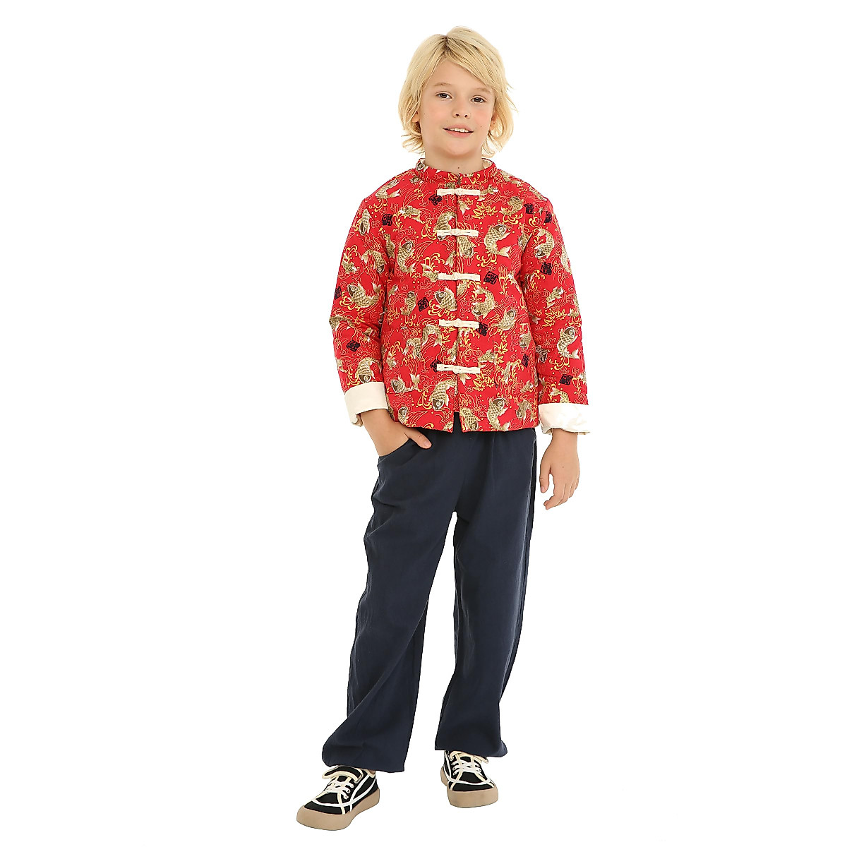 Mud Kingdom Baby Boys Tang Jacket Chinese New Year Traditional Retro Koi Red 18-24 Months