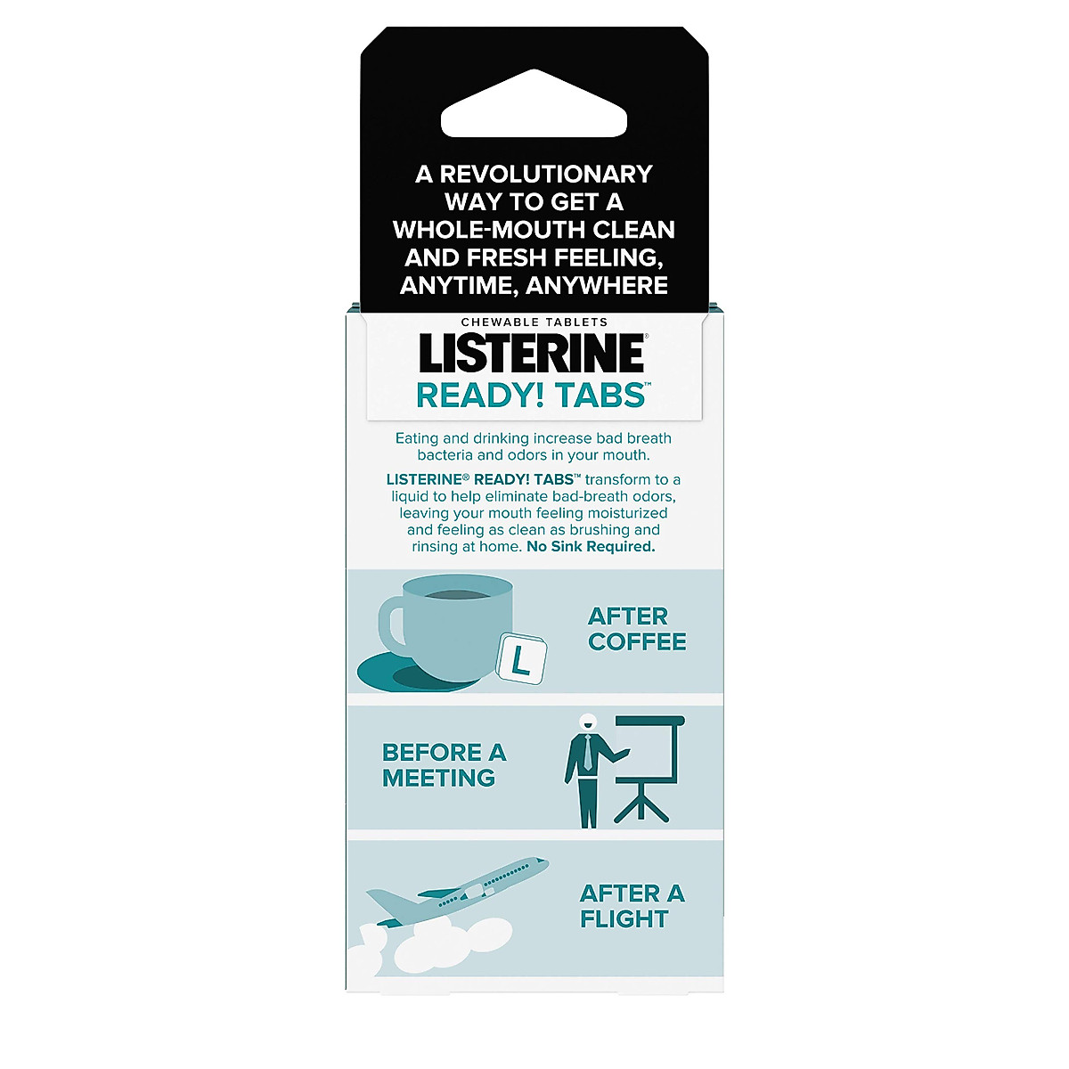 Listerine Ready! Tabs Chewable Tablets with Clean Mint Flavor, 24 Count