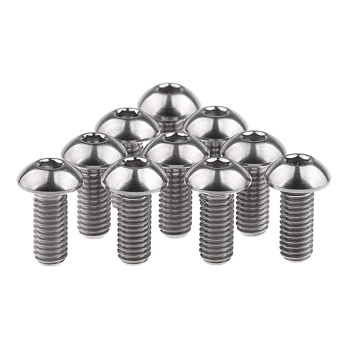 Wanyifa Titanium Ti Water Bottle Cage M5x8 10 12 15mm Bolt Button Head Allen Key Screws Pack of 10 (Silver, M5x12mm)