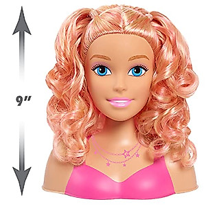 Barbie Small Styling Head, Blonde Hair, 17-pieces, Pretend Play, Kids Toys for Ages 3 Up by Just Play