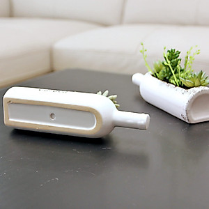 Hisow Artificial Potted Plants, 9.8" Succulent Plants Artificial in Ceramic Wine Bottle, Small Artificial Plants for Home, Garden, Outdoor, Tabletop, Centerpieces Indoor Plants Décor (Bushes)