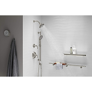 KOHLER 22169-BN Forte Multifunction Showerhead, Wall-Mount, 3 Spray Settings, 2.5 GPM, Vibrant Brushed Nickel