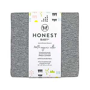 HonestBaby unisex baby Organic Cotton Changing Pad Cover and Toddler Sleepers, Gray Heather, One Size US