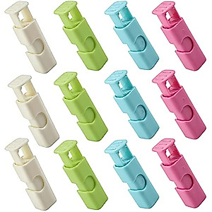 Cozihom Squeeze Bread Bag Cinch Clips, Slip Grip Easy Squeeze & Lock, 4 Color, 12 Pack