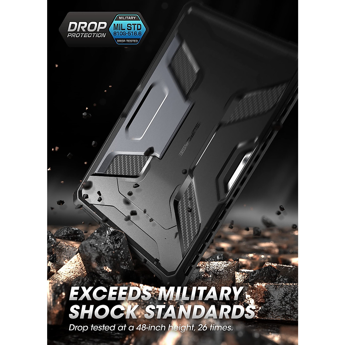 SUPCASE Unicorn Beetle Pro Series Rugged Protective Case for Microsoft Surface Pro 8 (2021), Black