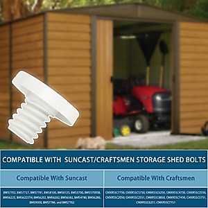 8 Pcs Storage Shed Bolts for Suncast/Craftsmen Resin Storage Shed Replacement Bolts (White)