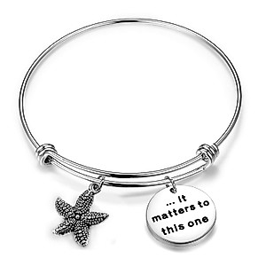 Zuo Bao Starfish Jewelry It Matters To This One Be Brave Be Yourself Inspirational Bracelet Gifts For Social Worker (starfish bangle S)