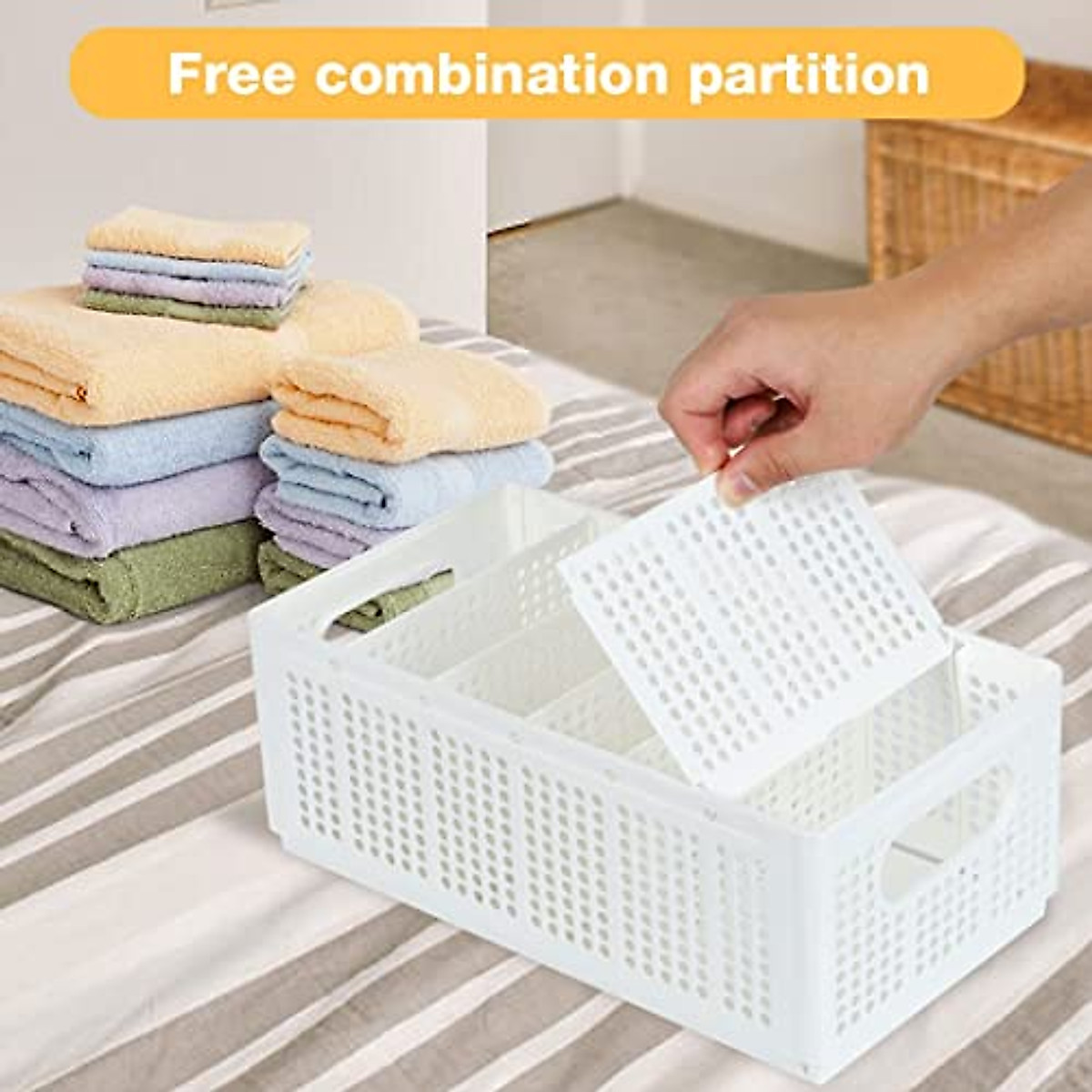 INNOVATIVE PLASTIC Wardrobe Closet Organizers and Storage Baskets byZITENG, Collapsible Clothes Organizer for Folded Clothes, Jeans, T-shirts, Underwear, Scarves, Leggings, Skirts,2 Packs (Small - 6 Grids)