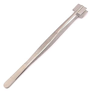 LAJA Imports Mashing Tweezers Glass Work Bead Masher Tweezer 8” Lampworking 3/4 Surface S.s. (E 1)