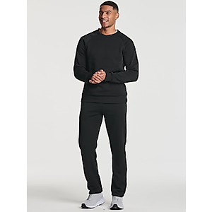 Real Essentials Men's Open Bottom Mens Sweatpant Men Tech Fleece Active Sports Sweat Sweats Athletic Training Pant Track Gym Running Casual Heavy Sweatpants Pockets Pants - Set 5, XL, Pack of 3