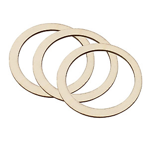 Ciieeo 50pcs Wreath Frames Unfinished Wood Pieces Rings Shape Round Wood Linking Rings Wooden Pieces for Floral Craft DIY Craft Making