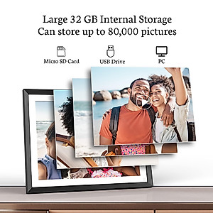 BSIMB 2K WiFi Digital Picture Frame with Ultra-Clear Display, 9.7 Inch Electronic Photo Frame, IPS Touch Screen, Instantly Share Photos&Videos Via Email/App, Gift for Mother's Day