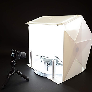 Foldio3 + 360 Studio Fullset (25inch Photo lightbox Studio with 10inch 360 Photography Turntable and 20inch Extended Plate Set/Photo Light Box/Bluetooth 360 Turntable/ 20" Extension Kit Included)