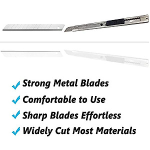 WEKOIL 9mm Snap Off Utility Knife 5 Pack High Hardness Retractable Box Cutters with Snap Off Blades,Art Craft Hobby Cutter 9mm Knife for Home Office Workstation