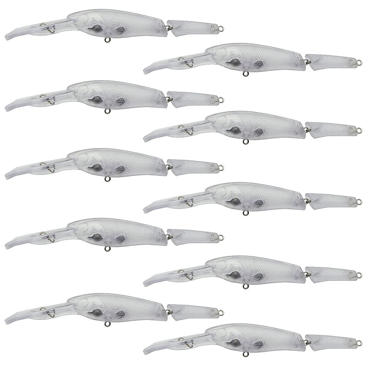 10PCS Unpainted Lure Blanks 11.26g 13.5cm with 6mm Free Fishing Eye Crankbait Simulation Blank Body Clear Hard Baits Trout Salmon Minnow Lure Popper Lures Topwater Freshwater 6mm 318