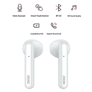 TWS Wireless Bluetooth 5.0 Earbuds with Charging Case for Motorola Moto z4 in-Ear Earphones Headset with Mic and Touch Control - White