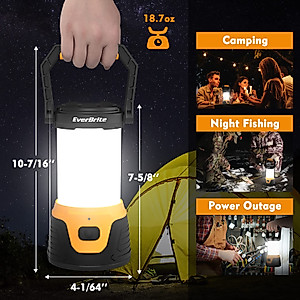 EverBrite Rechargeable LED Camping Lantern with Power Bank Function, 1000 Lumens Camping Lights, 5 Lighting Modes, Ideal for Power Outages, Emergencies, Hurricane, Home and More