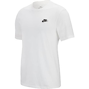 Men's Nike Sportswear Club T-Shirt, Nike Shirt for Men with Classic Fit, White/Black, M