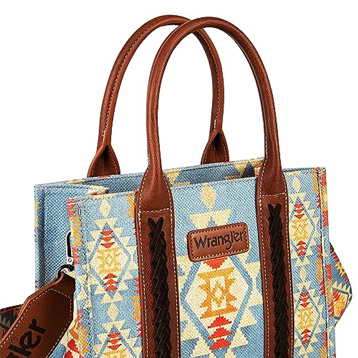 Wrangler Purse for Women Boho Aztec Tote Bag Hobo Shoulder Top Handle Handbags with Wide Guitar Strap Fall Collection XY6 WG2202-8120SBR